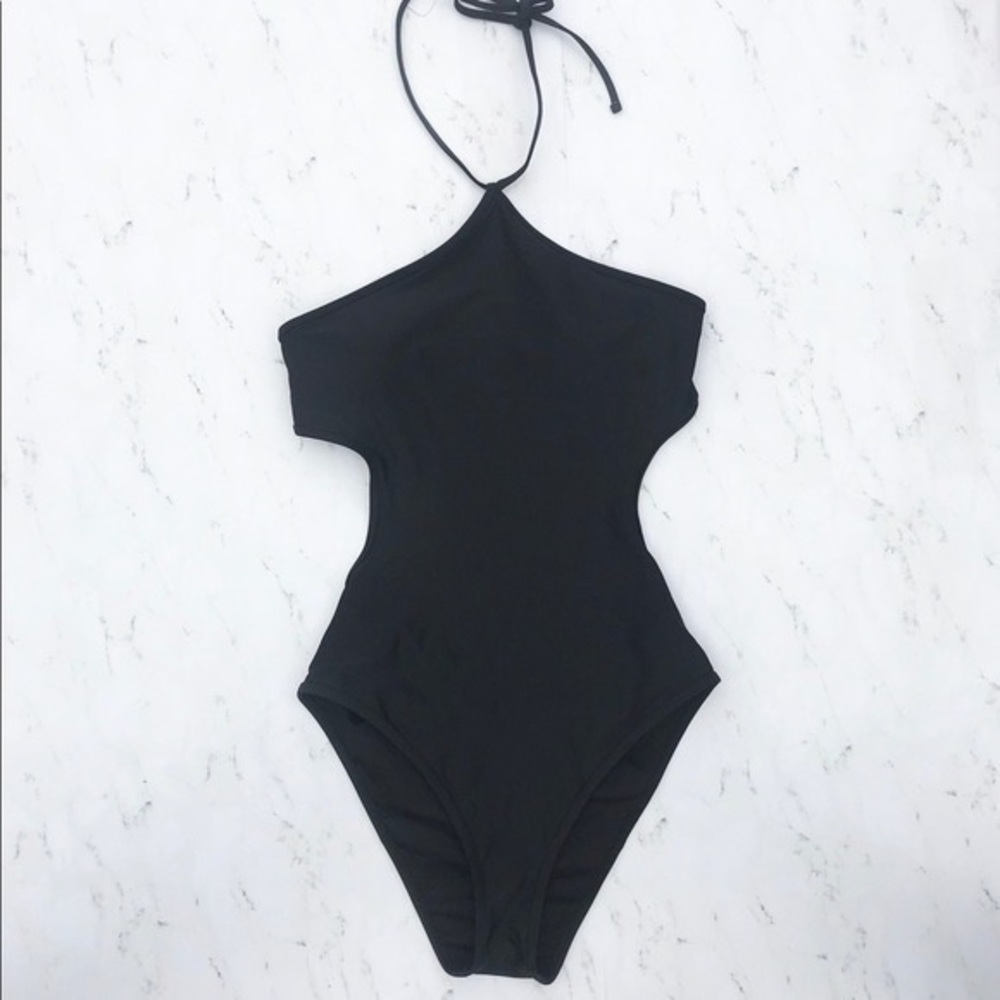 Aerie One Piece Monokini Halter Cutout Swim Suit Bath… - Gem